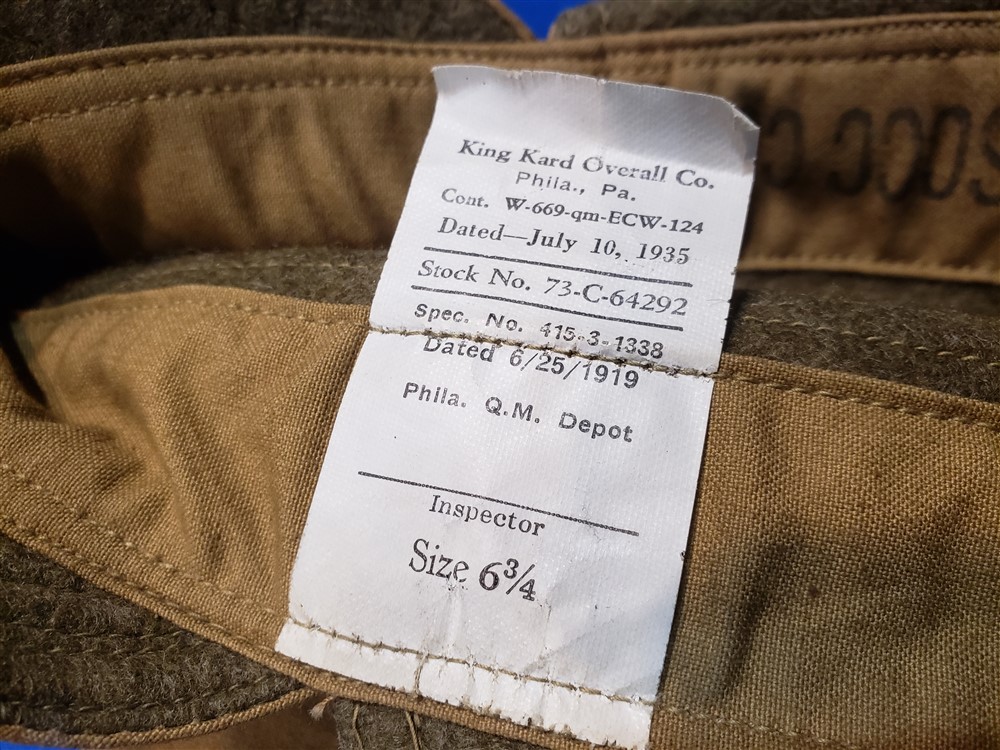 Cold weather cap 1935 - Doughboy Military Collectables Springfield Missouri