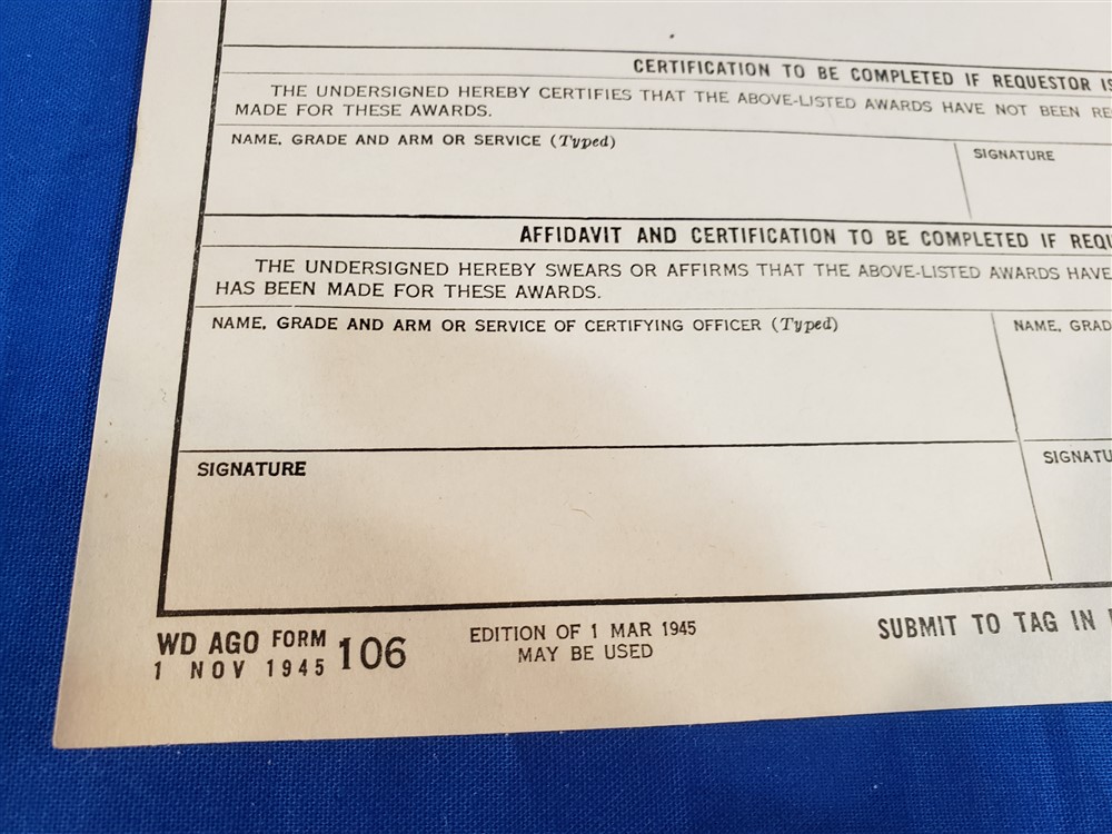 REQUEST FORM AWARD RIBBONS - Doughboy Military Collectables Springfield ...