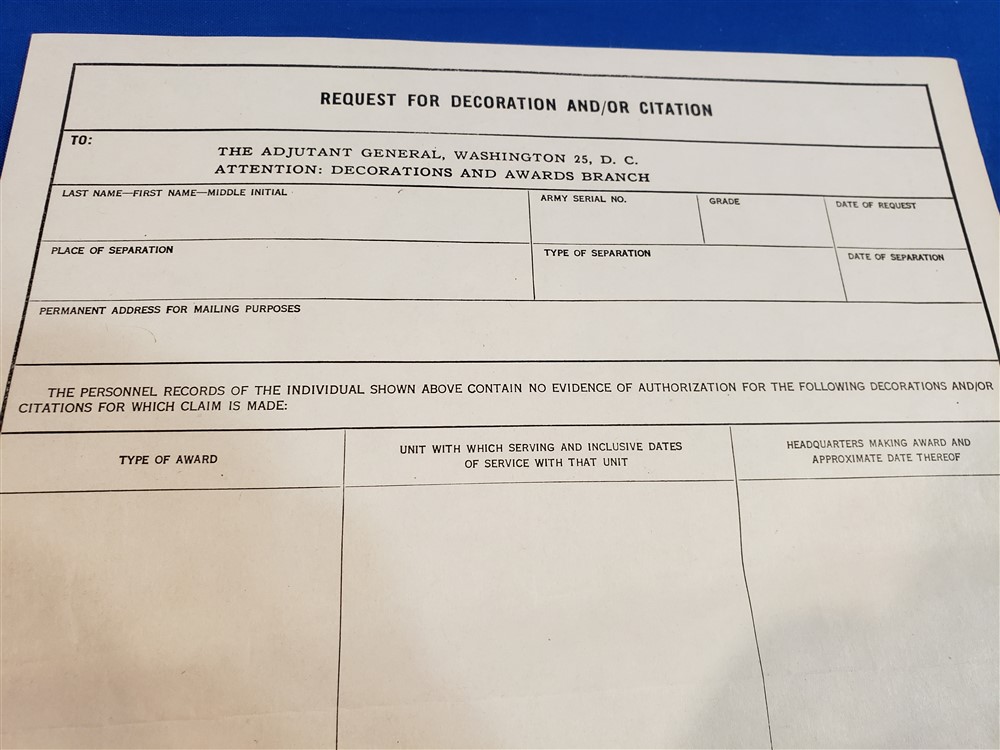 REQUEST FORM AWARD RIBBONS - Doughboy Military Collectables Springfield ...