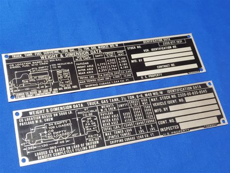Vehicle data plates VN - Doughboy Military Collectables Springfield ...