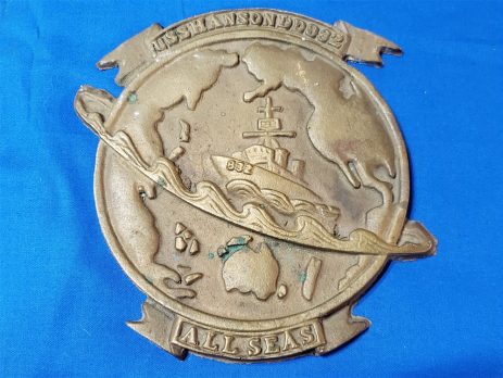 Plaque Brass USS Hanson - Doughboy Military Collectables Springfield ...