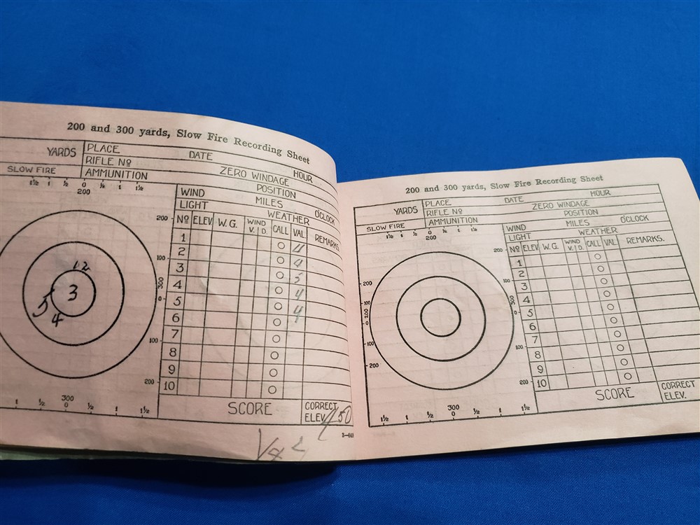 Score Book Rifle 1926 - Doughboy Military Collectables Springfield Missouri