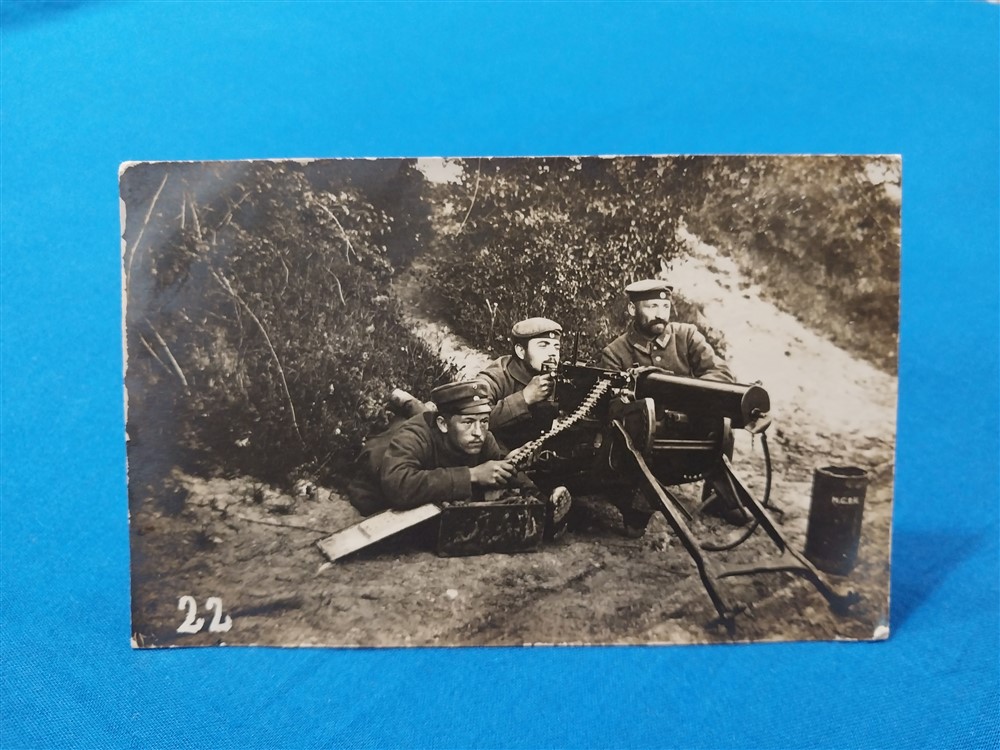 RPPC WWI MG Crew - Doughboy Military Collectables Springfield Missouri