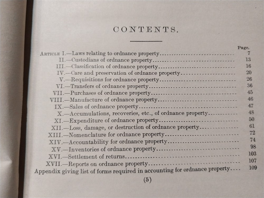 Ord Property regs 1909 - Doughboy Military Collectables Springfield ...