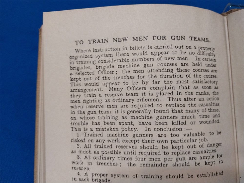 Manual MG WWI 1917 - Doughboy Military Collectables Springfield Missouri