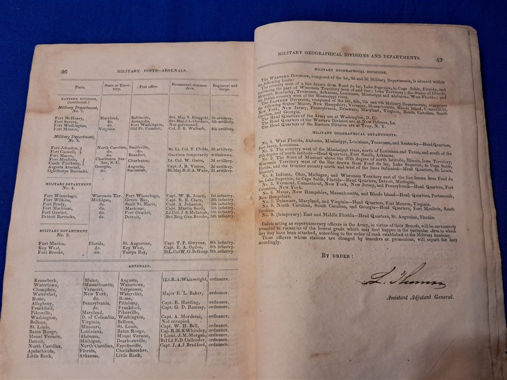 Army officer Register 1845 - Doughboy Military Collectables Springfield ...