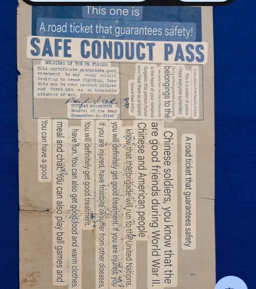 U-N safe conduct pass - Doughboy Military Collectables Springfield Missouri